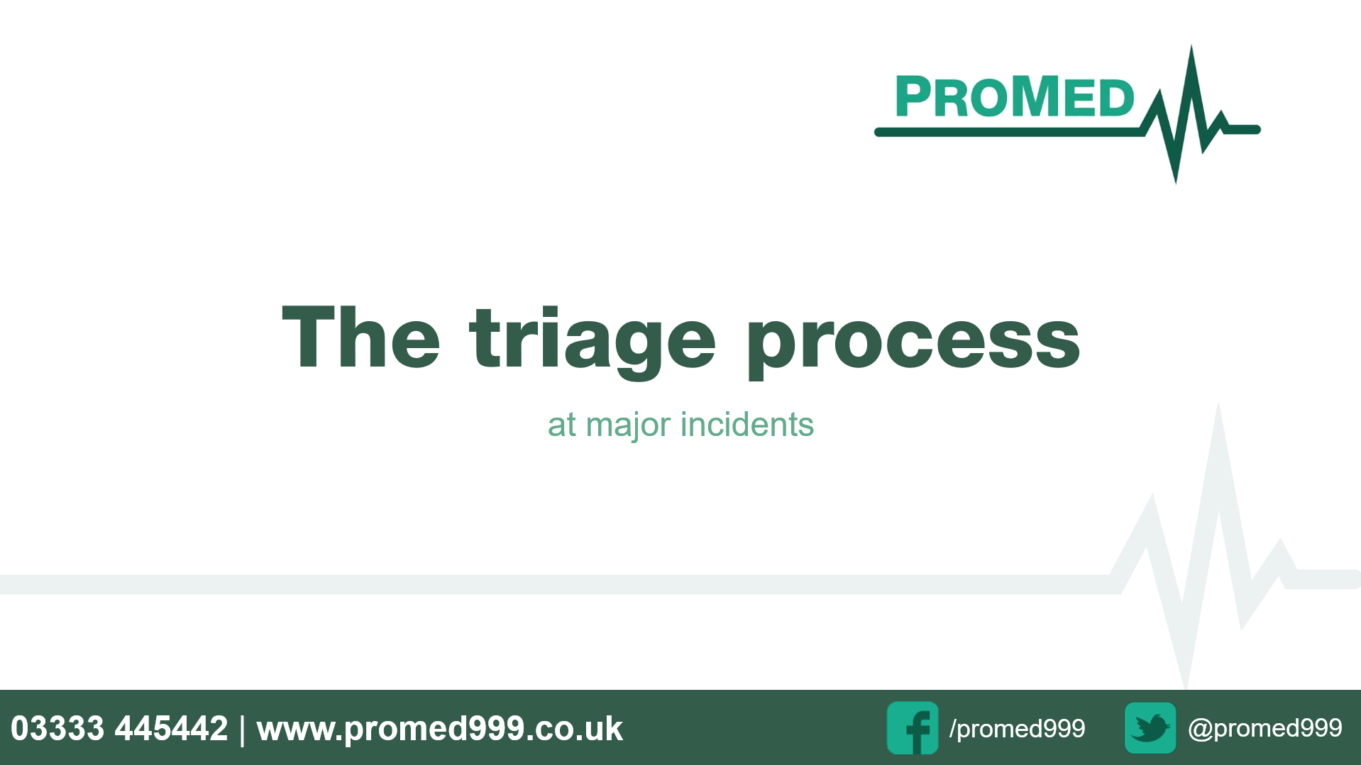 Triage process at major incidents - a #ProMedWebinar